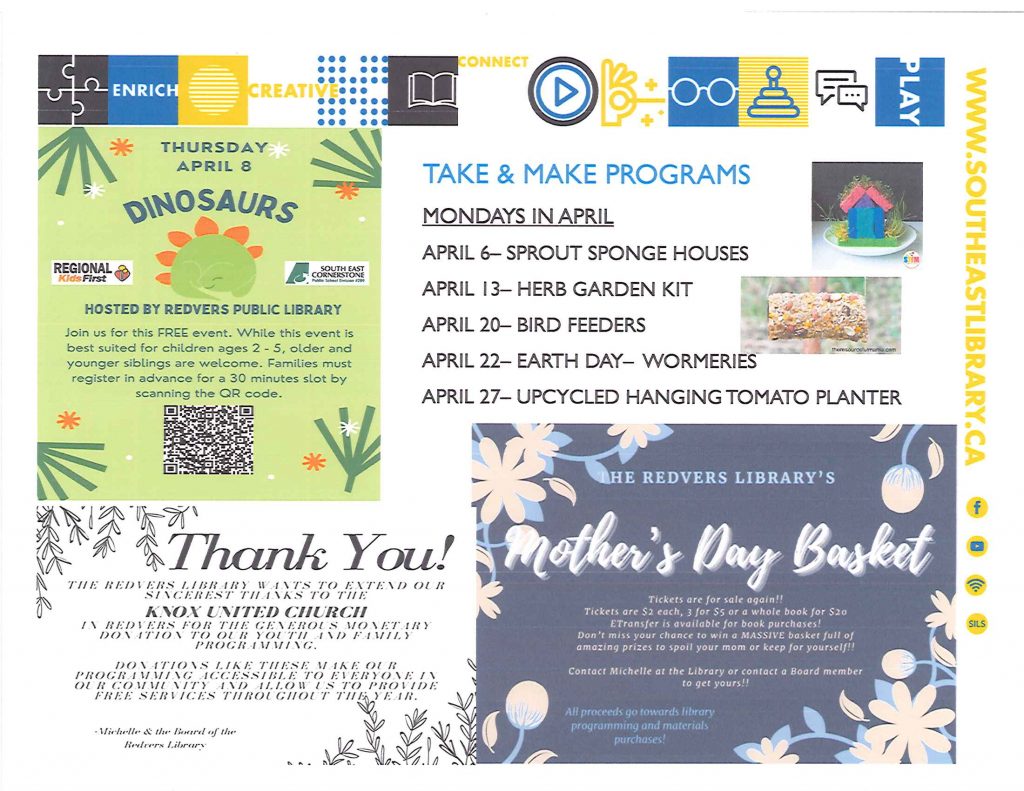April Library Program Guide - Redvers, Saskatchewan