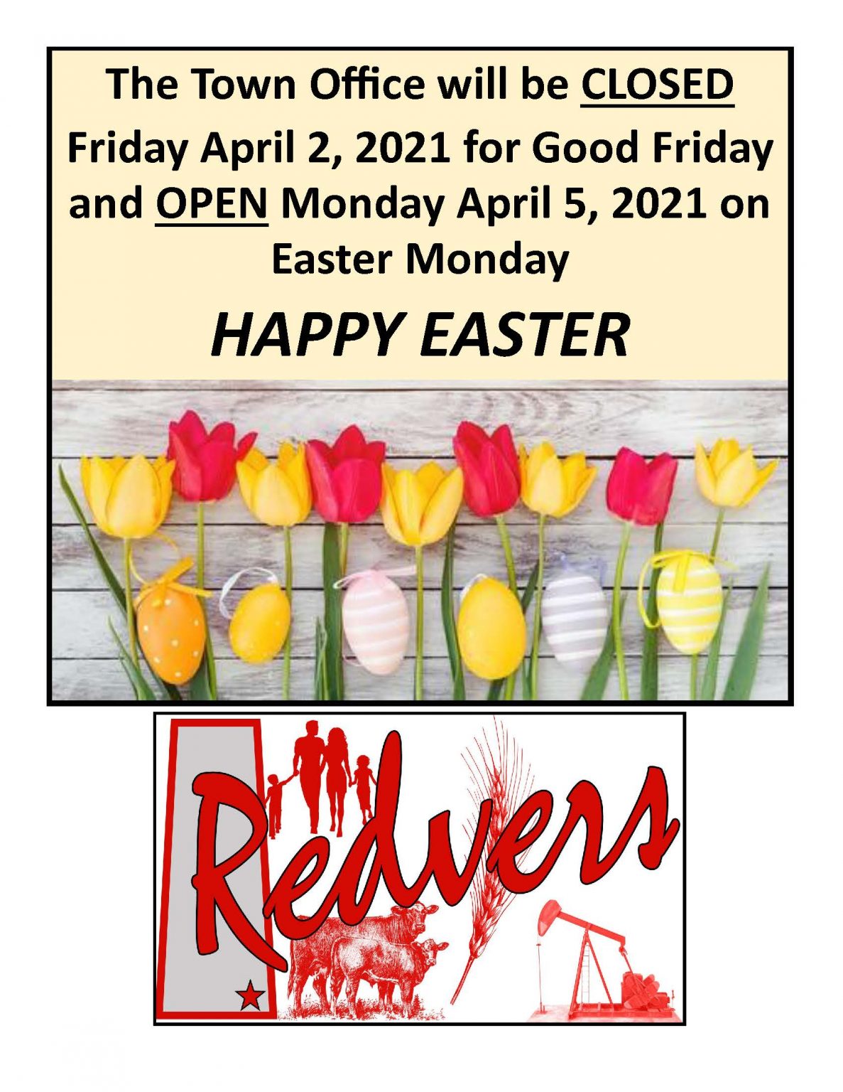 Town Office Open On Easter Monday Redvers Saskatchewan town-office-open-on-easter-monday-redvers-saskatchewan